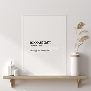 Accountant Definition Print | Dictionary Poster | Funny Office Decor ...