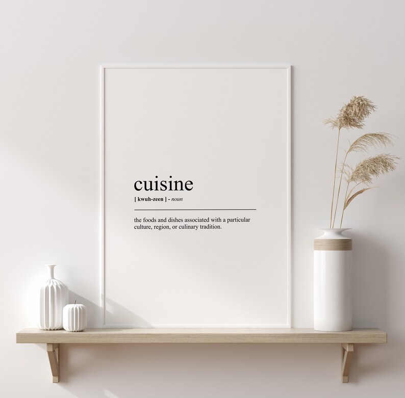 Cuisine Definition Print | Cuisine Dictionary Poster | Kitchen Print ...