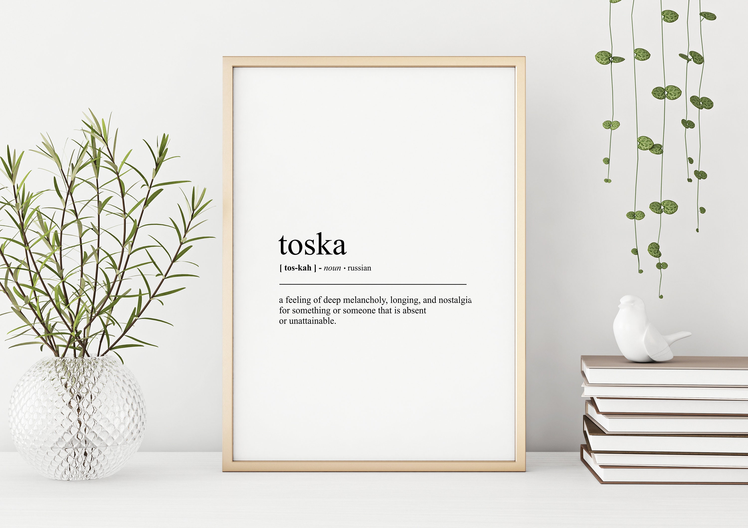 Toska Definition Print Toska Typography Art Print Russian Print Russian ...