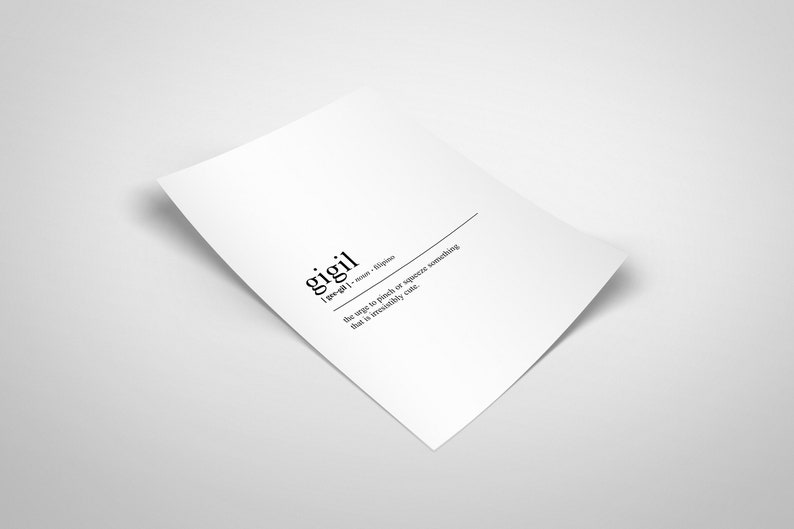 Gigil Definition Print | Filipino Print | Gigil Wall Art | Filipino Fun ...