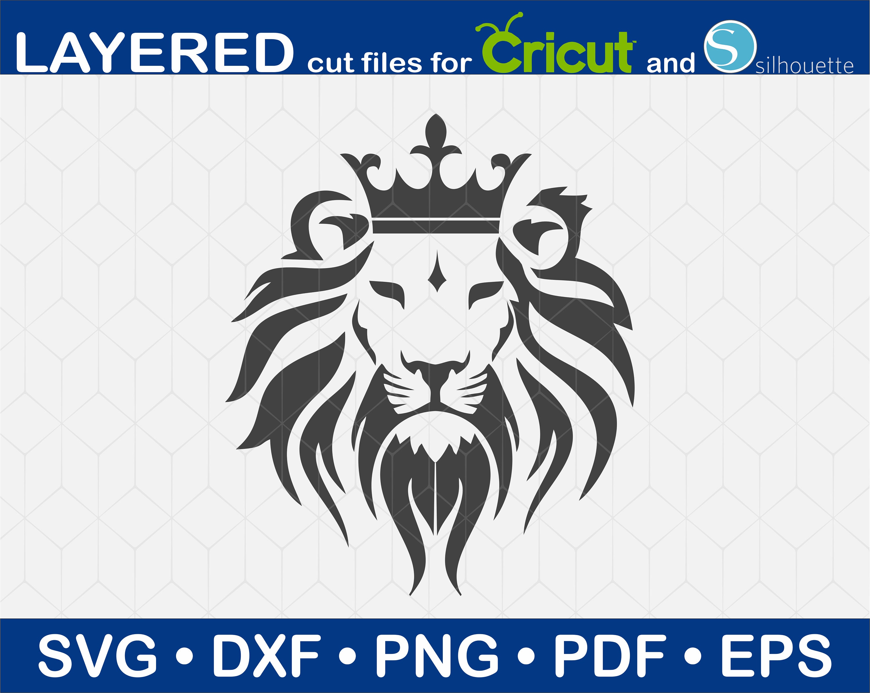 Rey León SVG, Cabeza de León Con Corona Svg, Archivo para Cricut ...