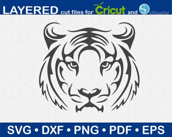 Tiger Face Tiger SVG Head of a Tiger Clipart File Cutting - Etsy