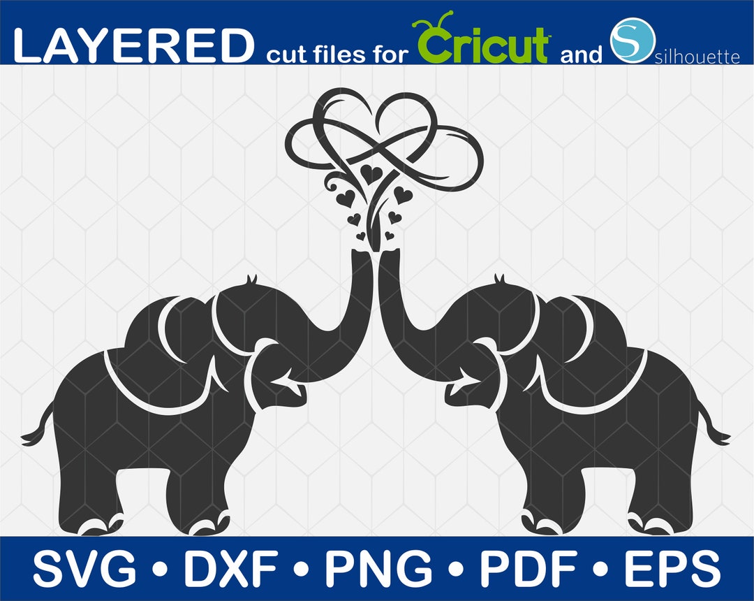 Elephant Love Svg, Infinity Heart Svg, Baby Elephant - Instant Digital ...