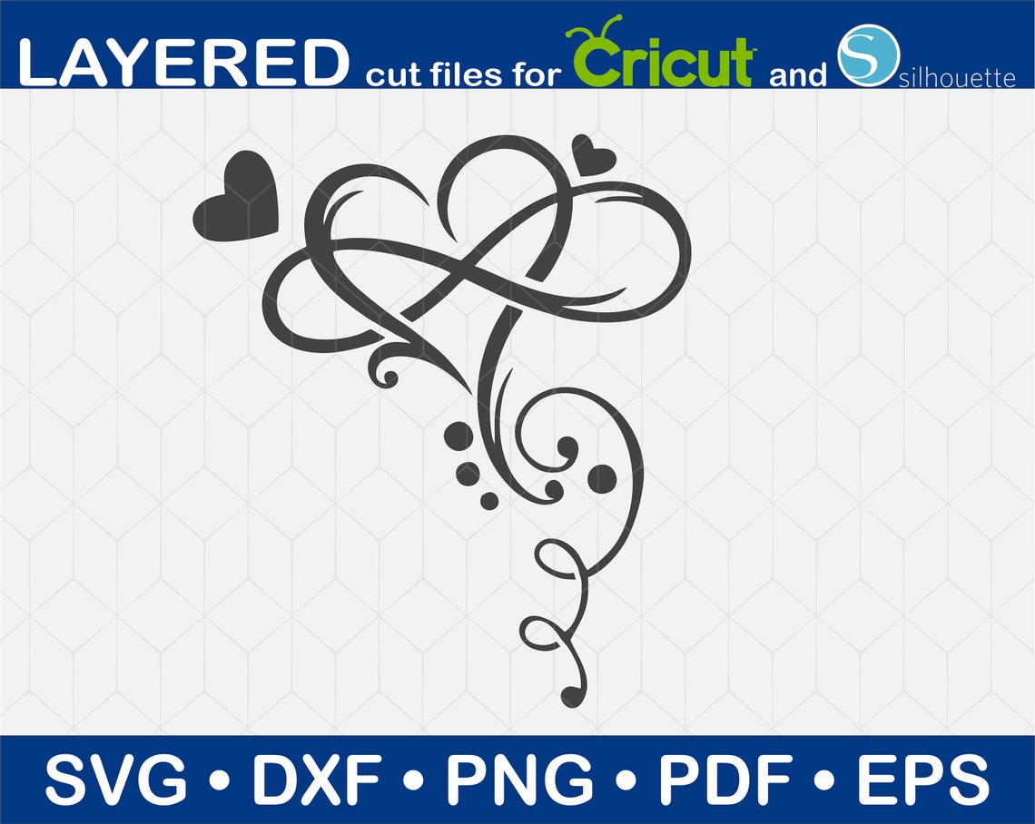 Heart Infinity SVG, Love Infinity Heart SVG, Cut File for Cricut ...