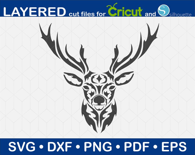 Deer Head Svg, Deer Silhouette, Clipart, Reindeer, Svg Files for Cricut ...