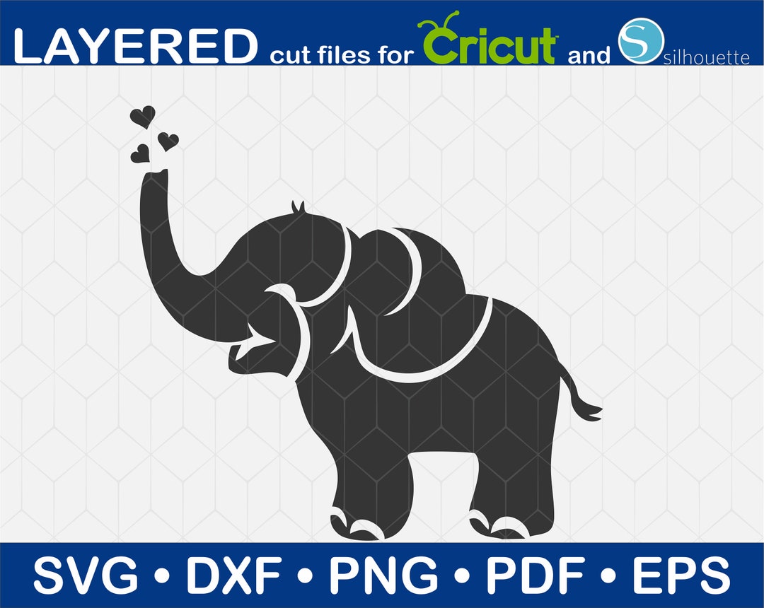 Baby Elephant Svg, Elephant With Hearts, Love Svg Instant Digital ...