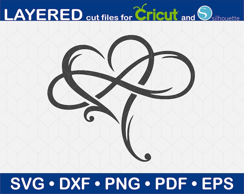 Love Infinity SVG, Heart Infinity SVG, Cut File for Cricut, Silhouette ...