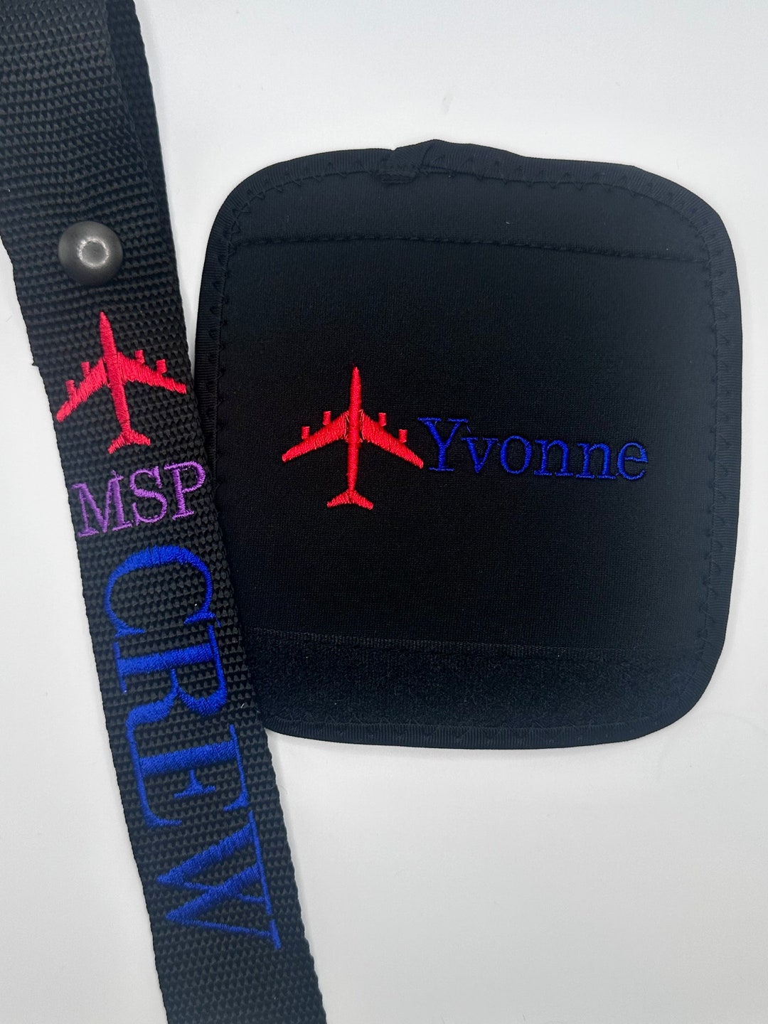 2 Piece Customized Personalized Embroidered Snap Bag Tag and Luggage ...