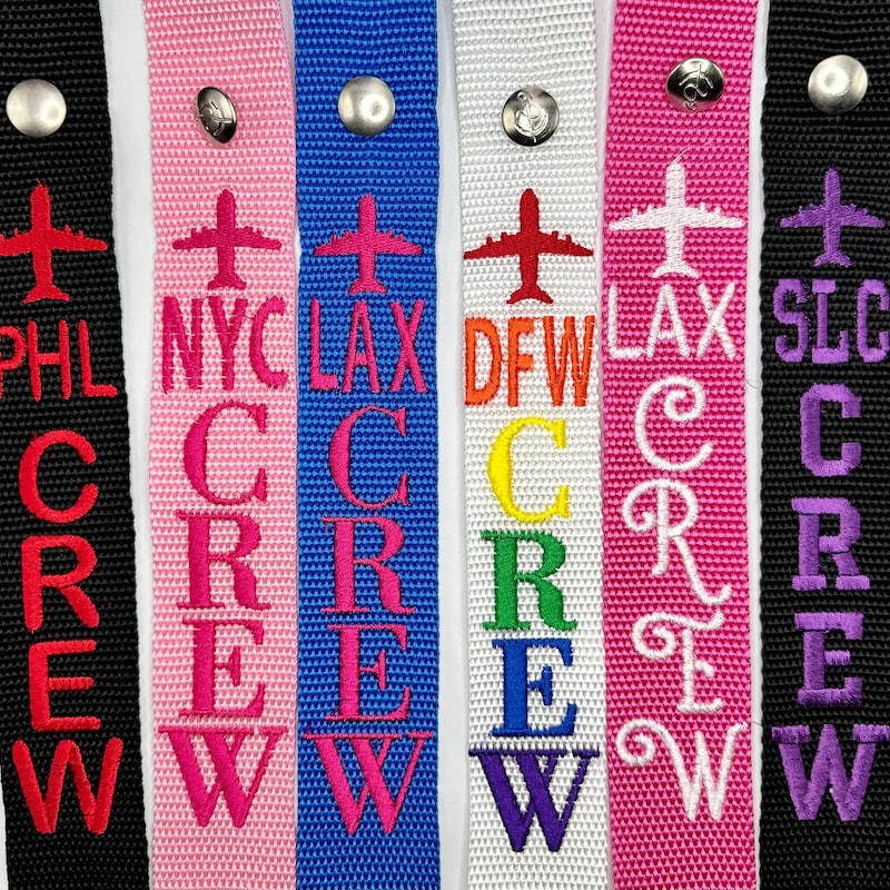 Crew Bag Embroidered Tags - Etsy