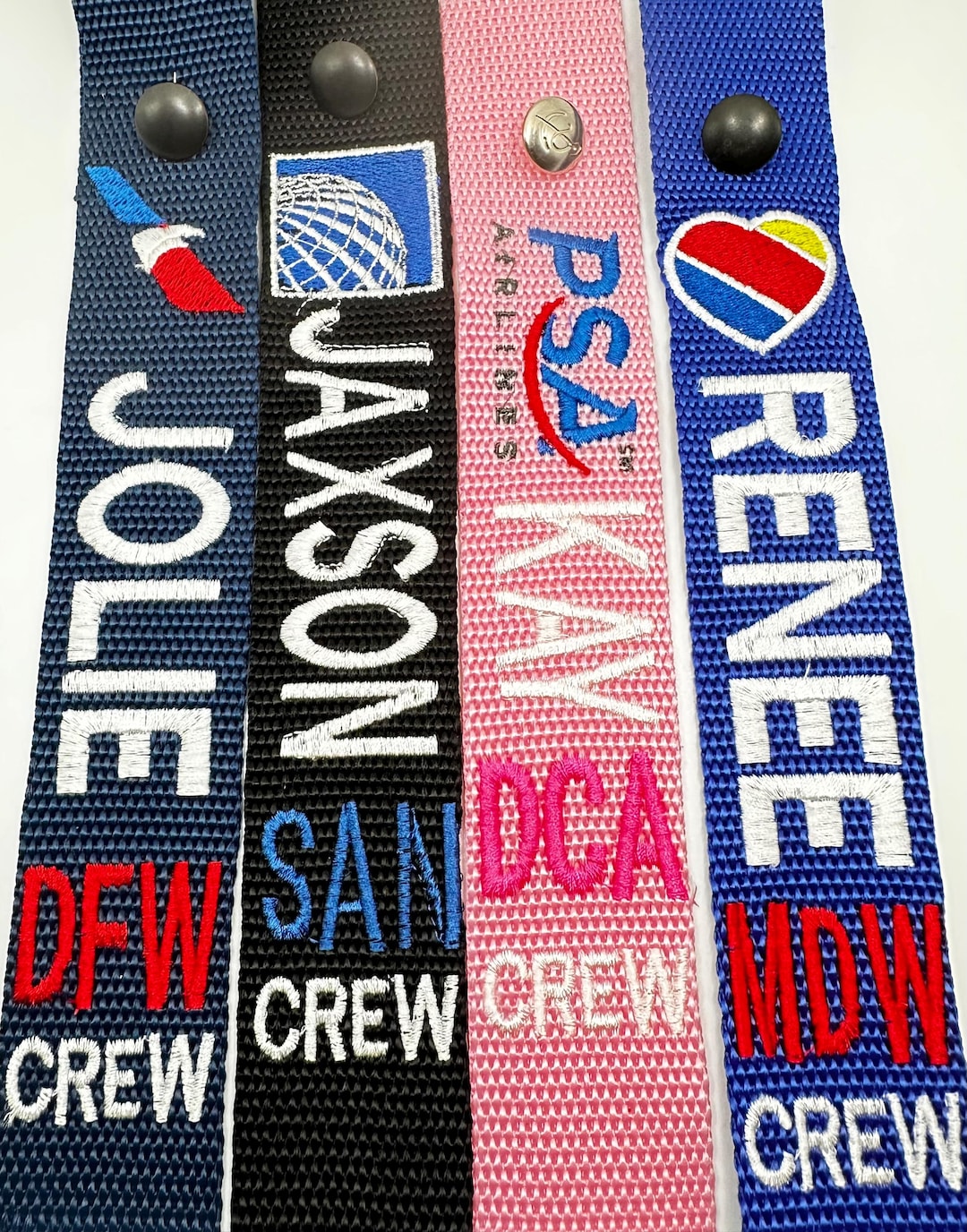 Personalized Embroidered Flight Crew Luggage Strap: Custom Jet Tag - Etsy