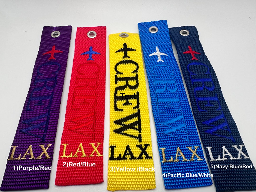 Airline Crew Luggage Embroidered Grommet Tag / Flight Tag- Pilot / Crew ...