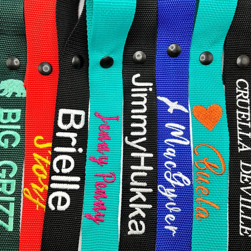 Embroidered Name Tag Snap - Etsy