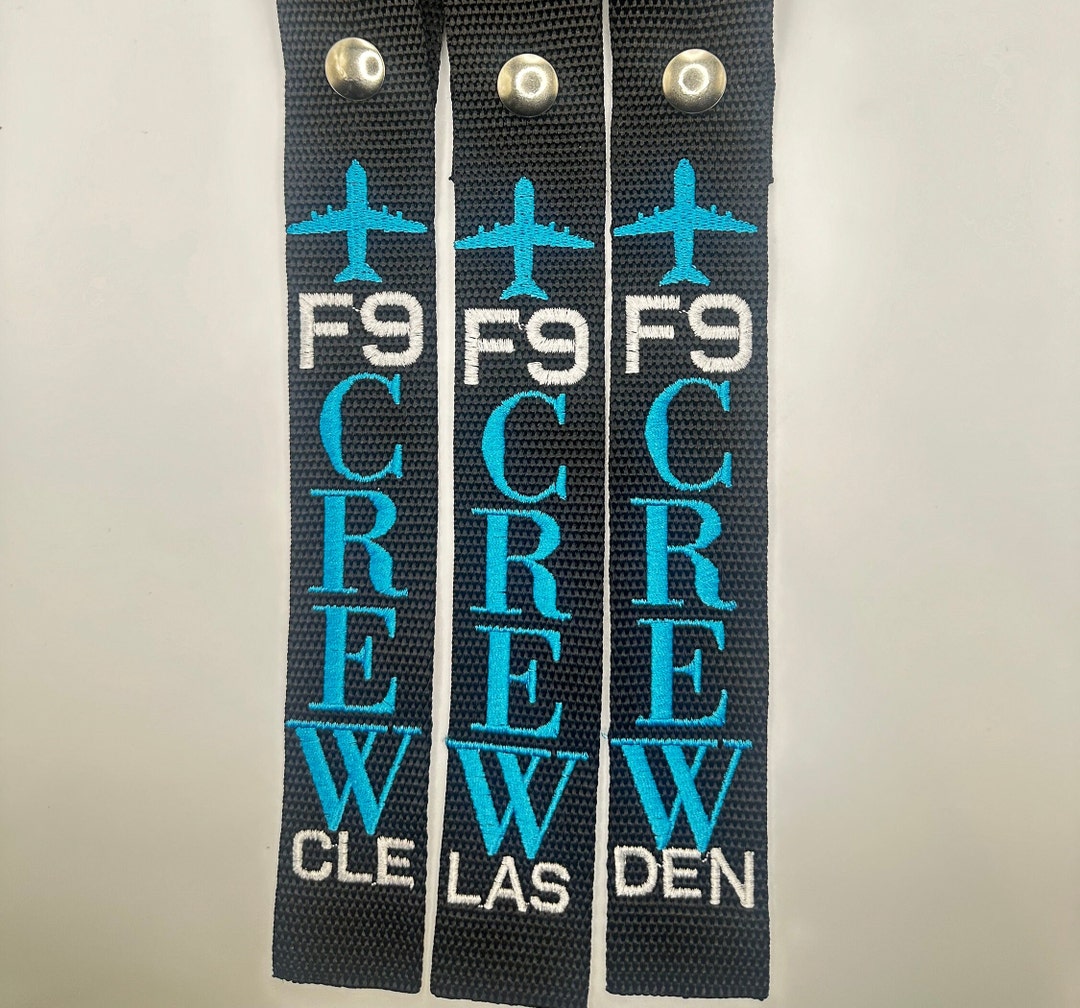 F9 Flight Crew Luggage Strap Embroidered New Strap Colors! - Etsy