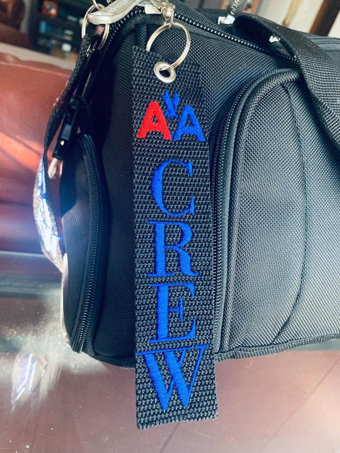 AA Airline Crew Luggage Embroidered Grommet Tag / Flight Tag - Etsy