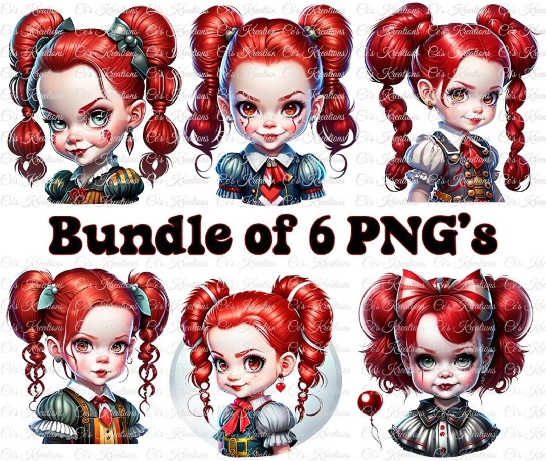 Pennywise Inspired Cute Girl Clipart Png - Etsy