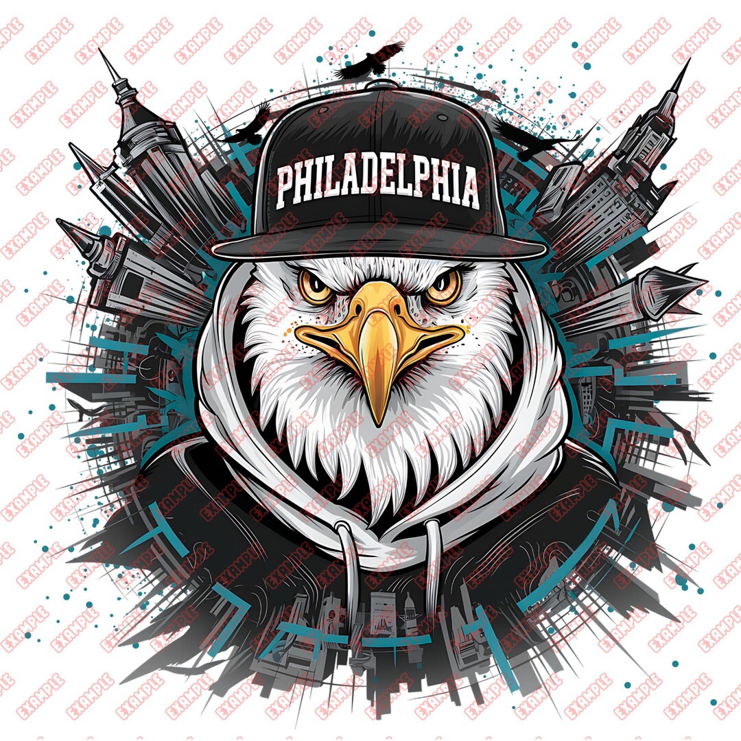 Philadelphia Skyline With Eagle Fan Art, PNG, Sports, Sublimation ...