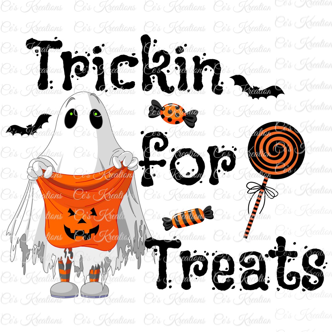 Trickin for Treats Trick or Treat Halloween Ghost Candy - Etsy UK