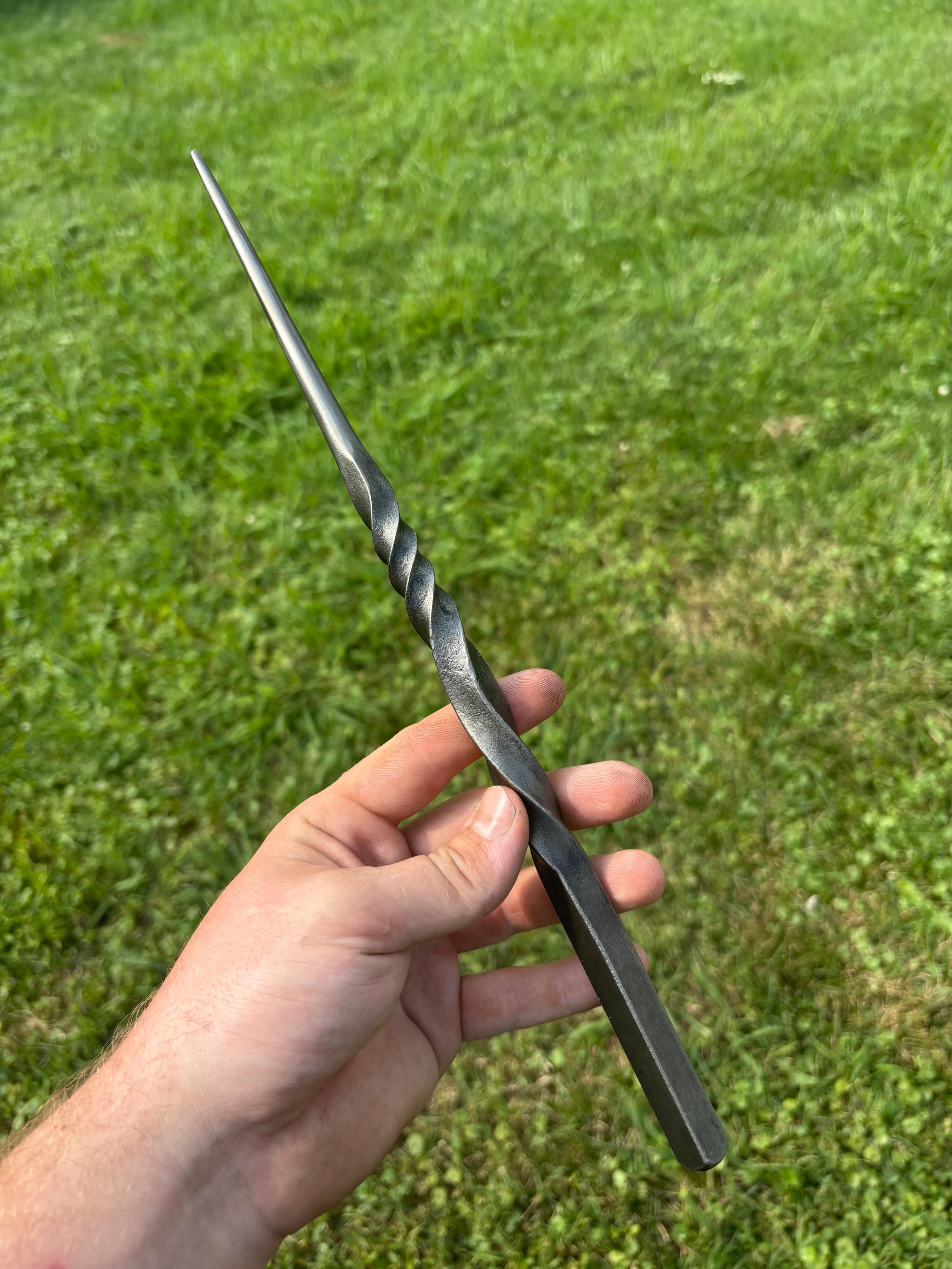 Twisted Steel Wizard Wand – Handmade Magic Wand for Ren Fair, Cosplay ...