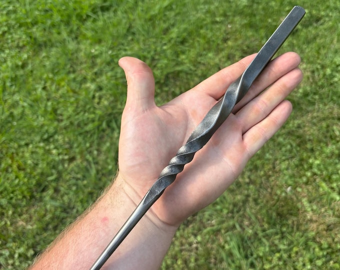 Twisted Steel Wizard Wand – Handmade Magic Wand for Ren Fair, Cosplay ...