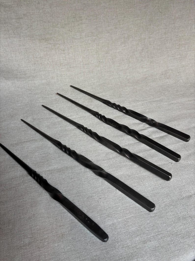 Twisted Steel Wizard Wand – Handmade Magic Wand for Ren Fair, Cosplay ...