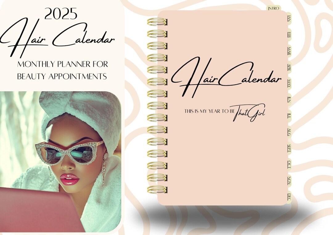 2025 Hair Calendar, Hairstyle Calendar, Hair Planning - Etsy