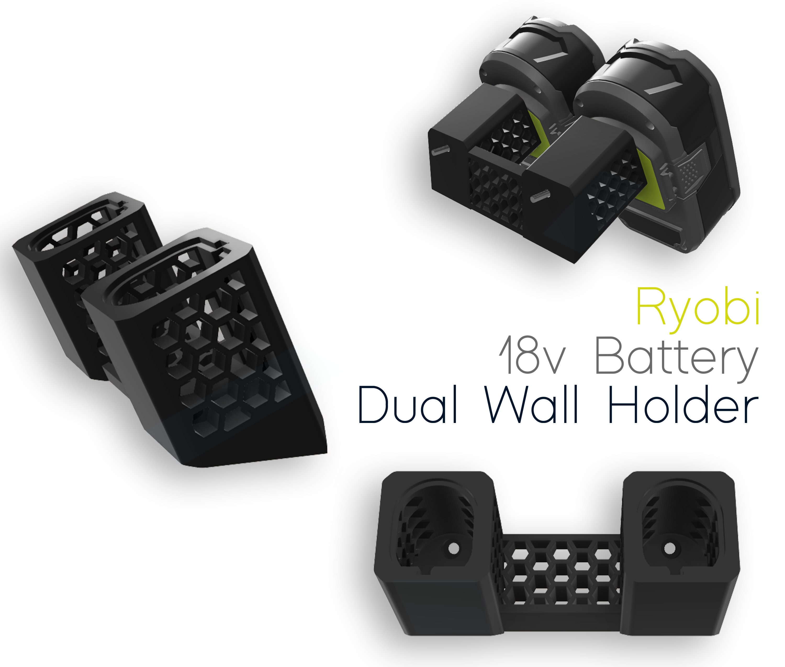 Ryobi Dual Battery 18v Wall Mounted Holder - Etsy