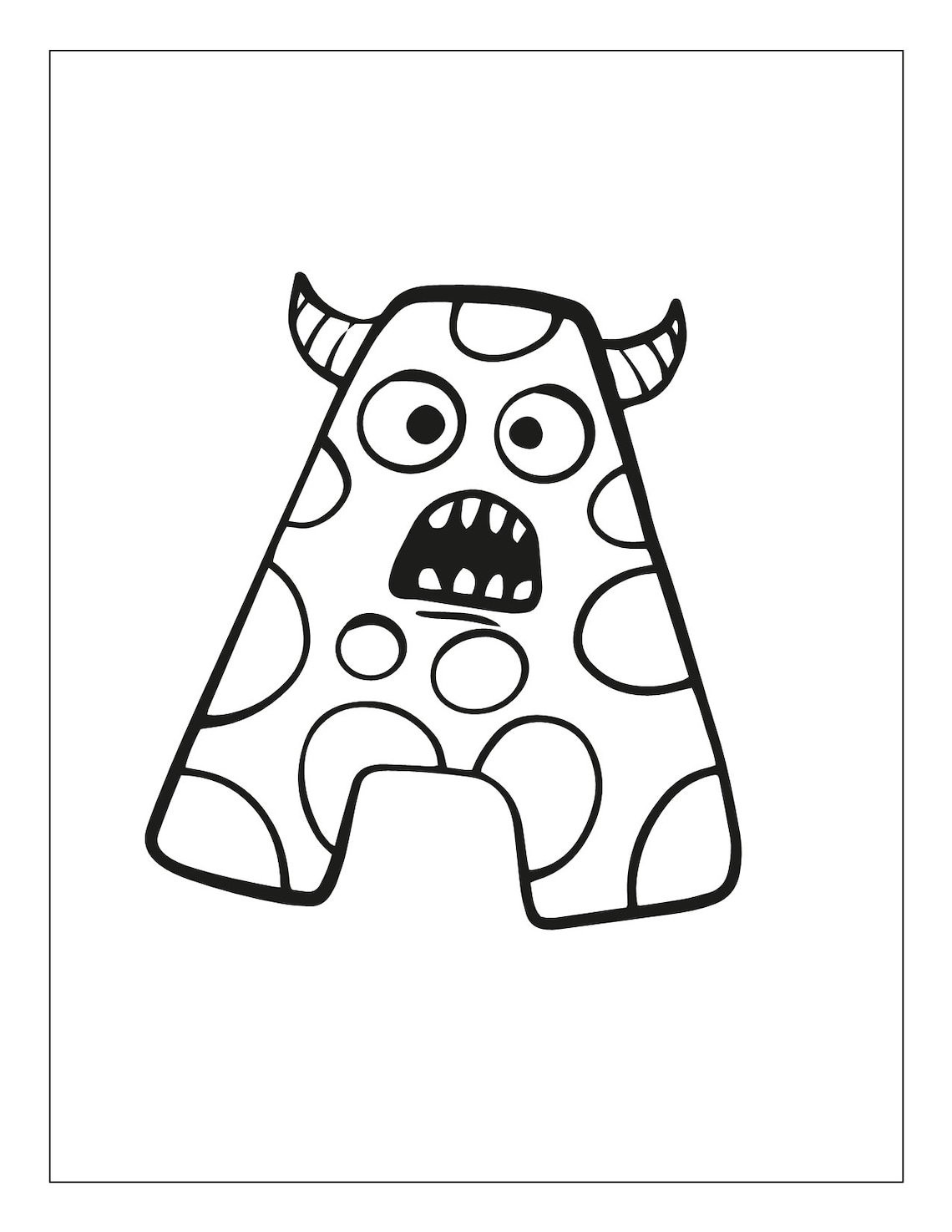 Halloween Coloring Pages, Learn the Alphabet, Printable - Etsy