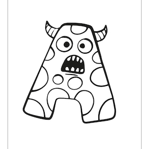 Halloween Coloring Pages, Learn the Alphabet, Printable - Etsy