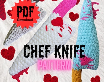 Ghost Knife - PDF Crochet PATTERN, Ghost, Love, Horror, Blood, Knife ...