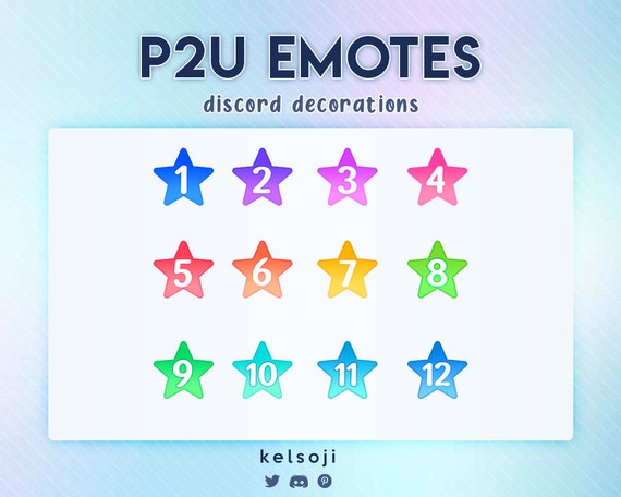 Discord Decor P2U Emotes Numbered Stars | Etsy