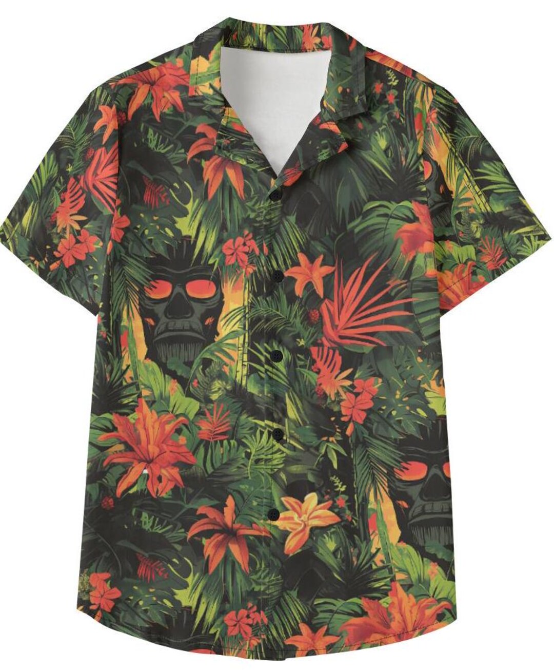 Goth Kid's Hawaiian Shirt, Evil Tiki Print, Embrace the Unconventional ...