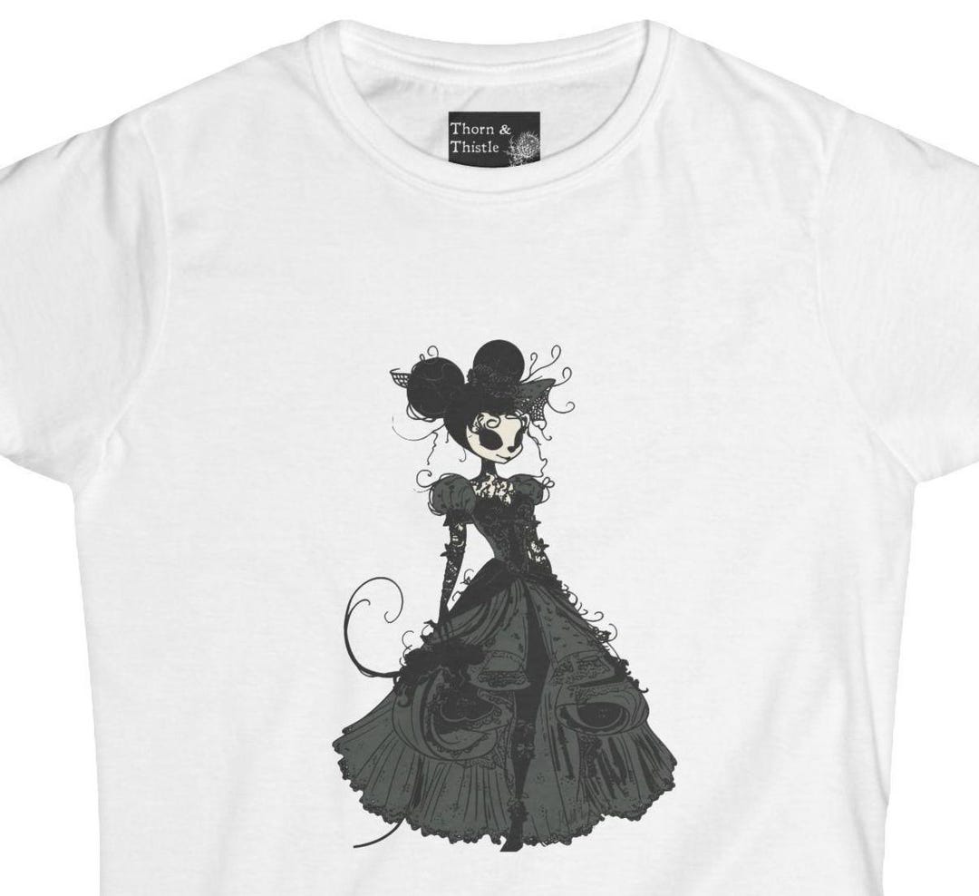 Disneys Minnie Mouse is an Elegant Goth Women's Softstyle Tee, Perfect ...