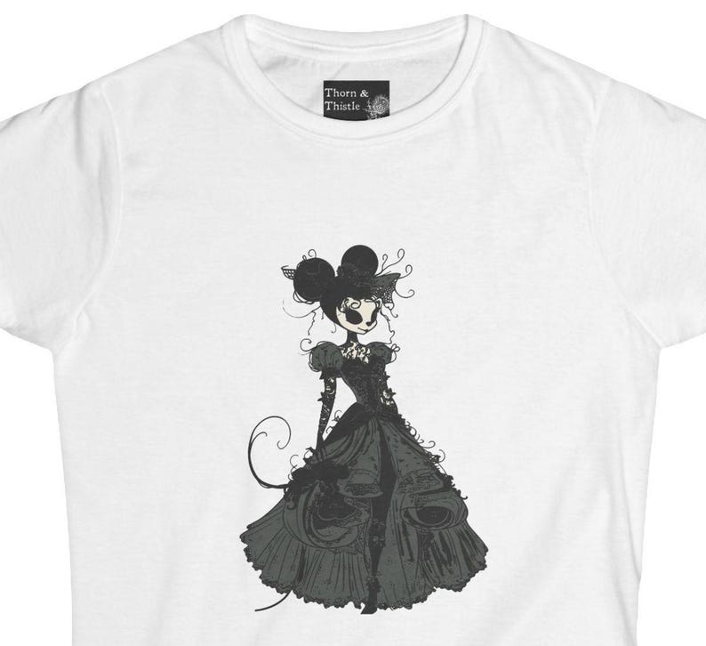 Disneys Minnie Mouse is an Elegant Goth Women's Softstyle Tee, Perfect ...
