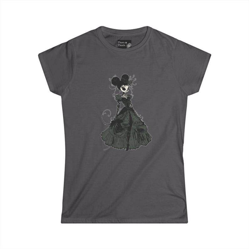 Disneys Minnie Mouse is an Elegant Goth Women's Softstyle Tee, Perfect ...