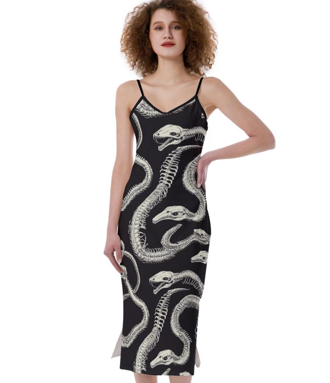 Goth Cami Dress in Snake Skeleton Print, Unleash Your Fearless and ...