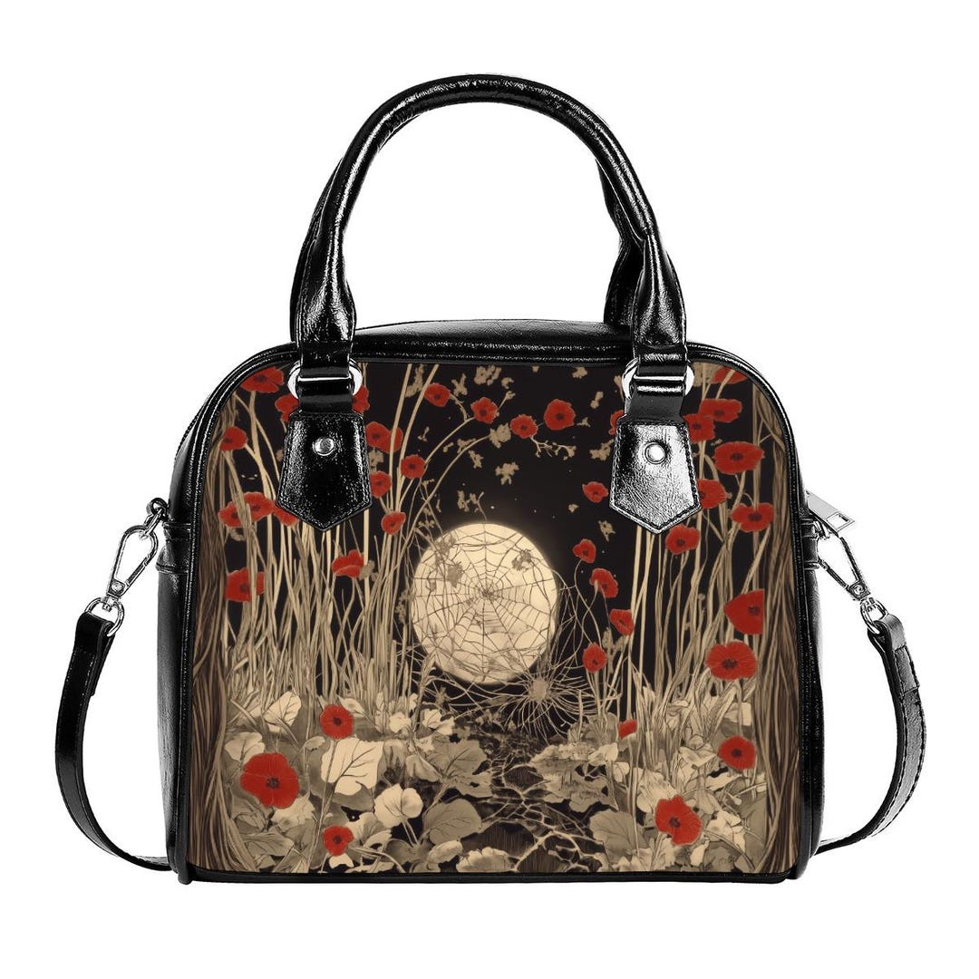 Goth Victorian Mourning Purse, Tooled Leather Image Printed on Vegan ...