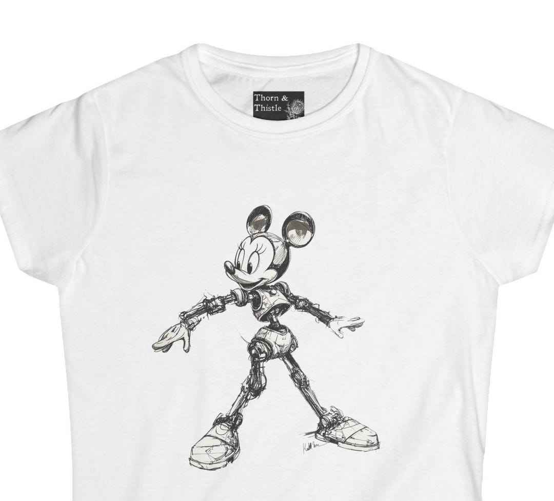 Disney Minnie Mouse Inspired Robot Women's Softstyle Tee, Disney ...