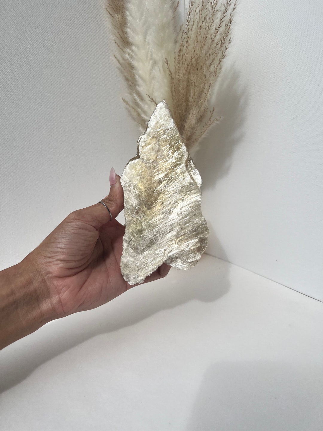 Golden Mica Slab - Raw Mineral Slice for Crystal Healing - Large ...