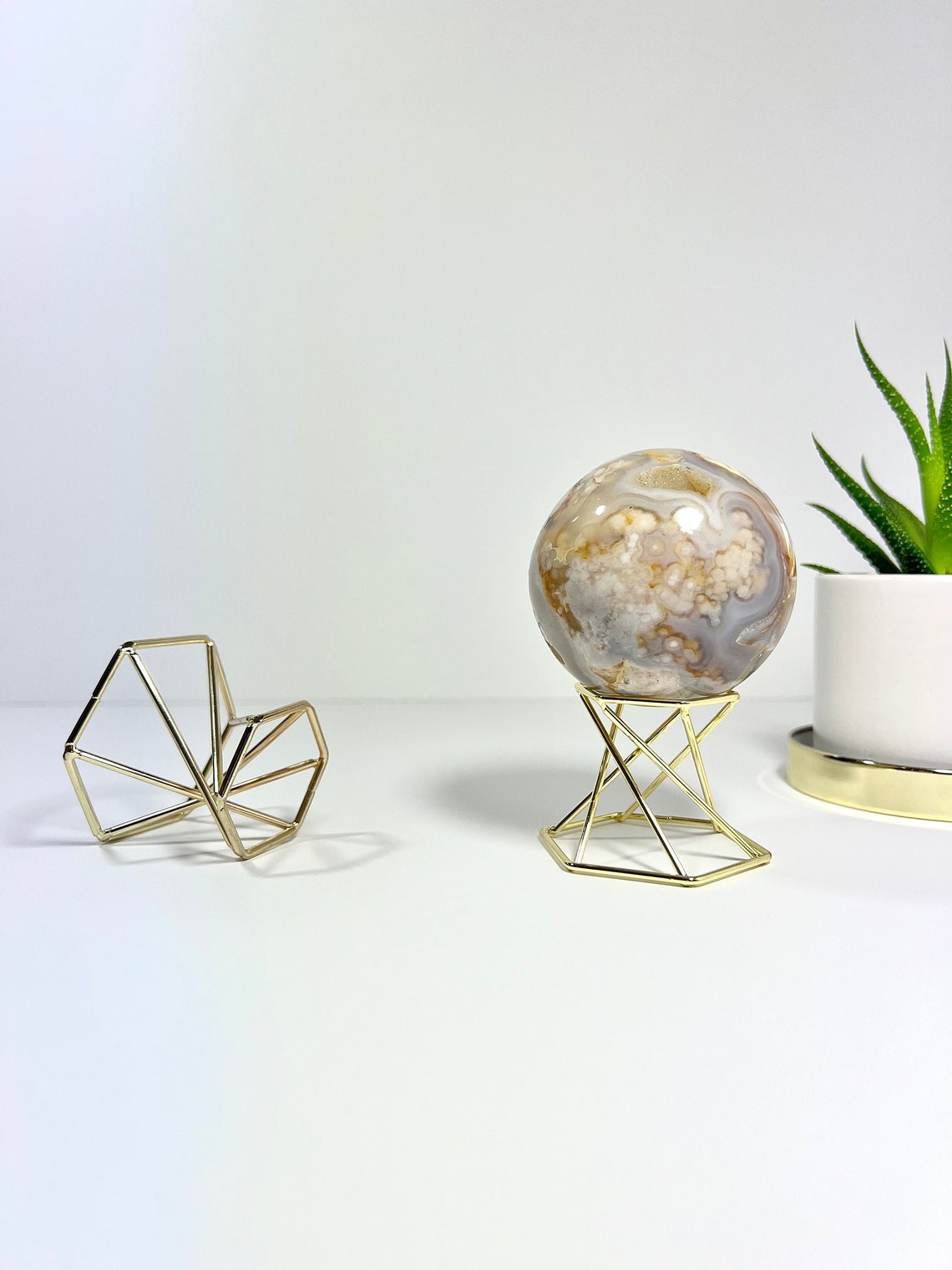 Crystal Sphere Stand Double Sided Sphere Holder Crystal - Etsy