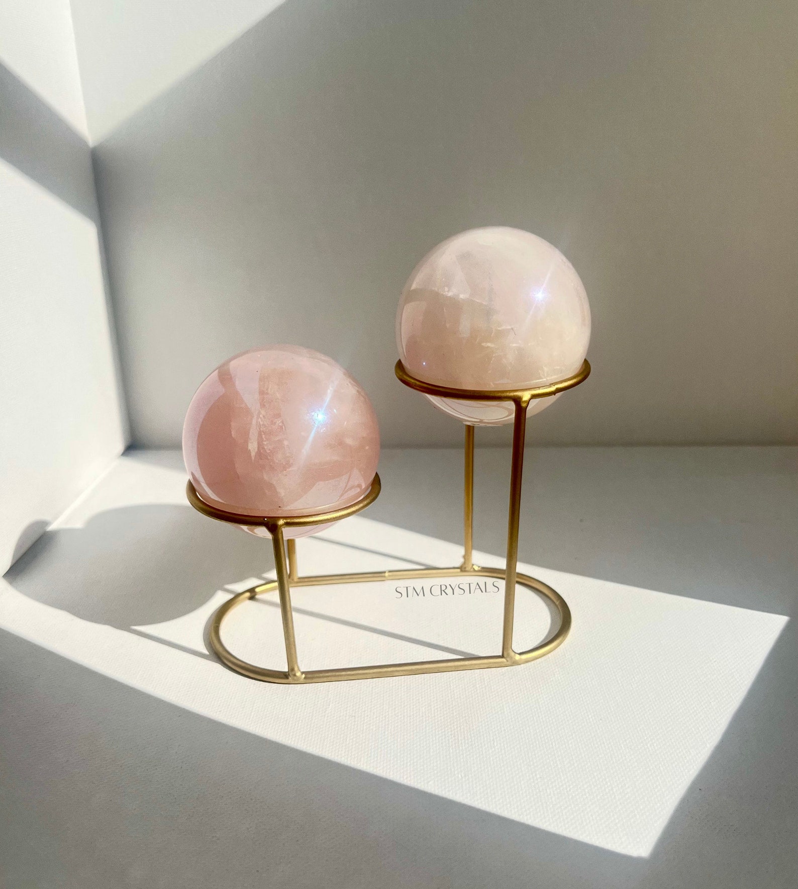 Altar Decoration | Crystal Sphere Stand | 2 Sphere Holder | Modern Boho ...