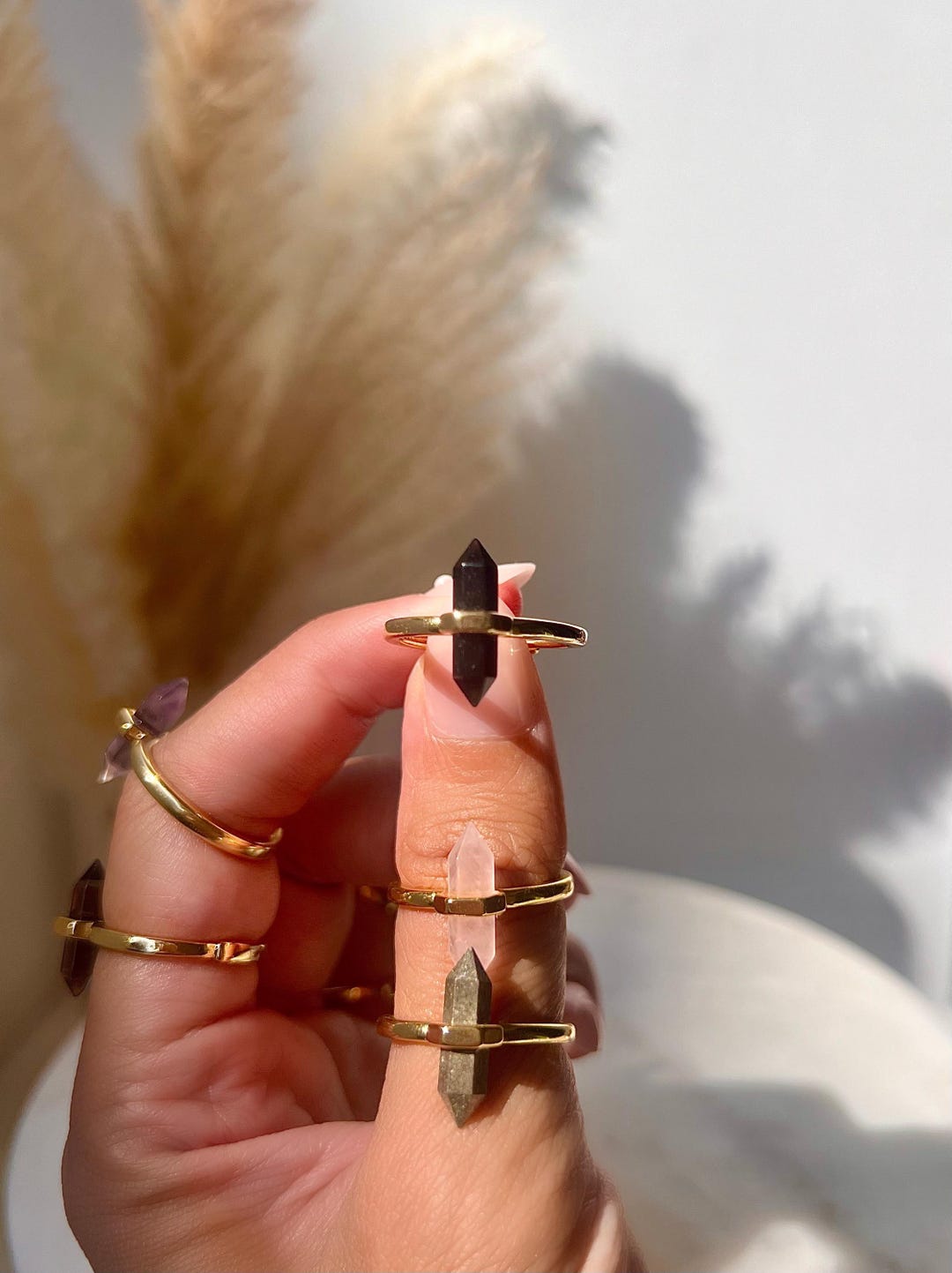 Adjustable Crystal Ring, Crystal Jewelry, Gemstone Jewelry Minimal Ring ...