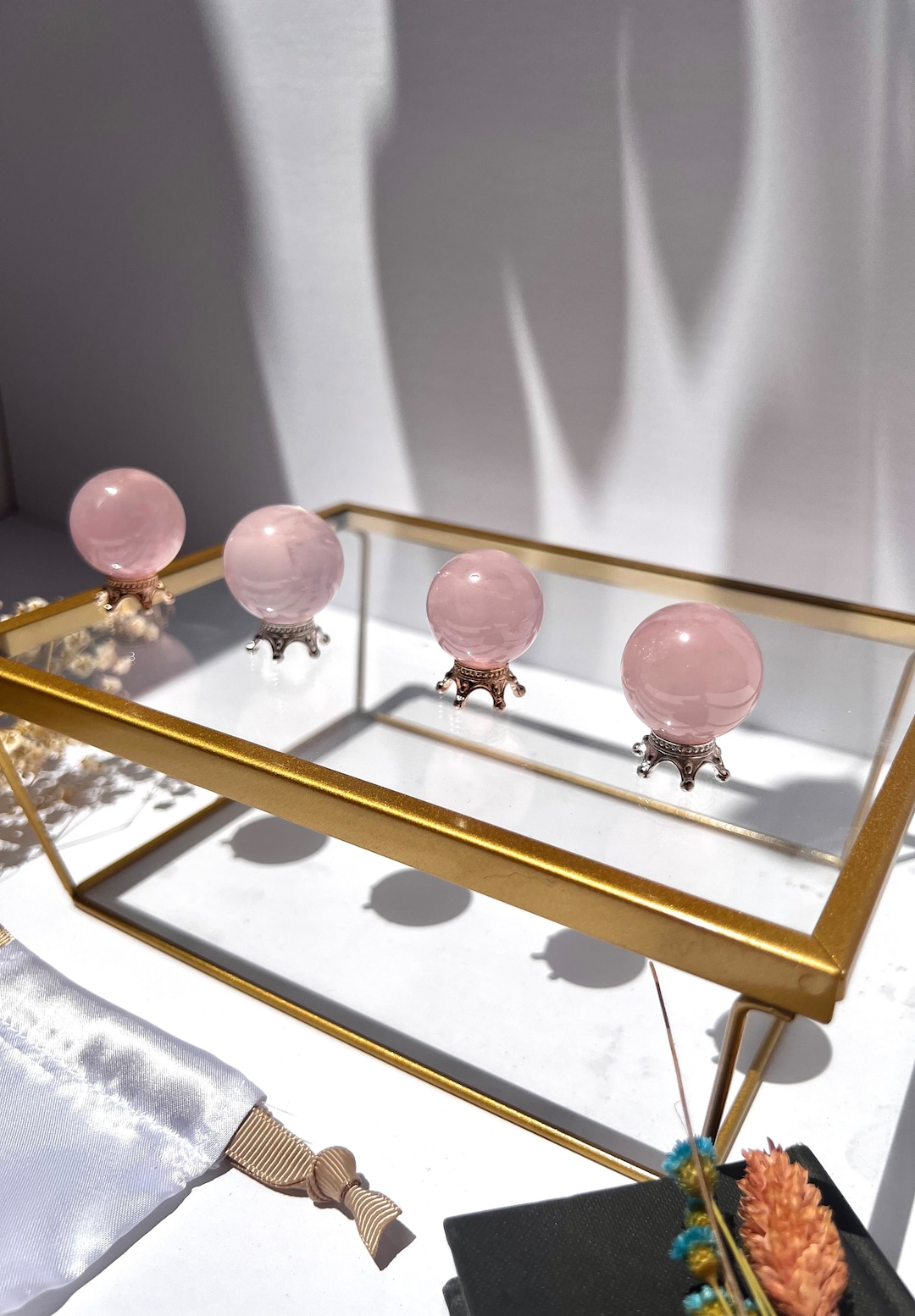 Gemmy Rose Quartz | Mozambique Rose Quartz Spheres | Star Rose Quartz ...