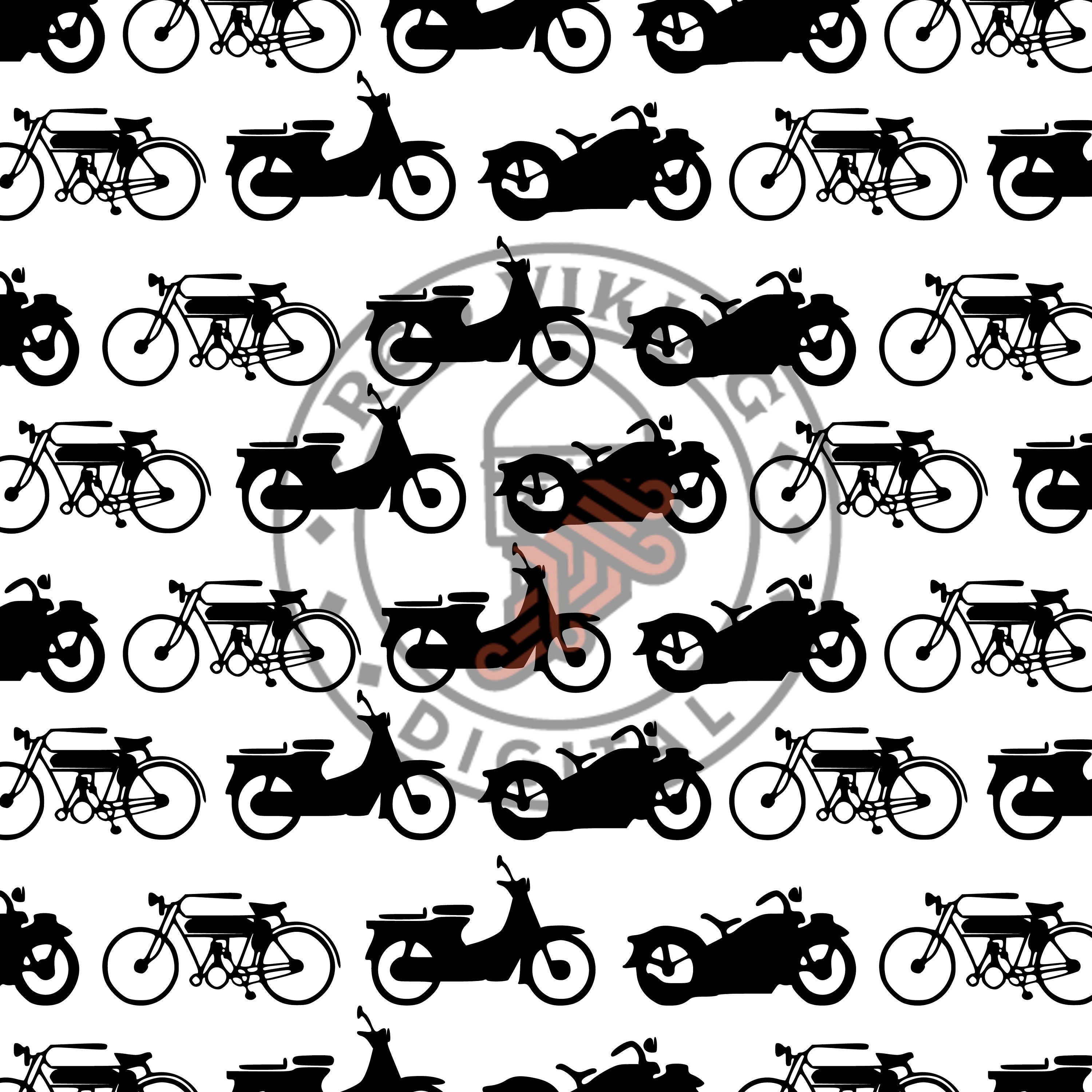 Motorcycle Digital Paper Black and White Pattern Bundle 3 - Etsy