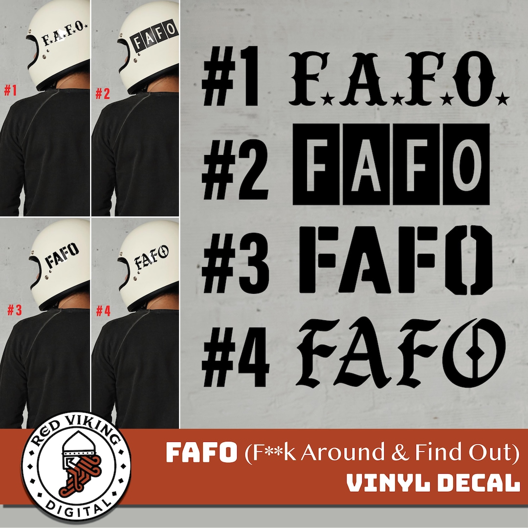 Show off Your Personality With "fafo" Vinyl Decal! Perfect for Helmets ...