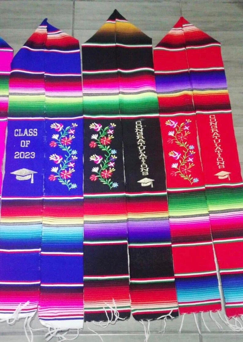 Mexican Sarape Stole. Sash 2024 OR ANY Other Year Embroidered ...