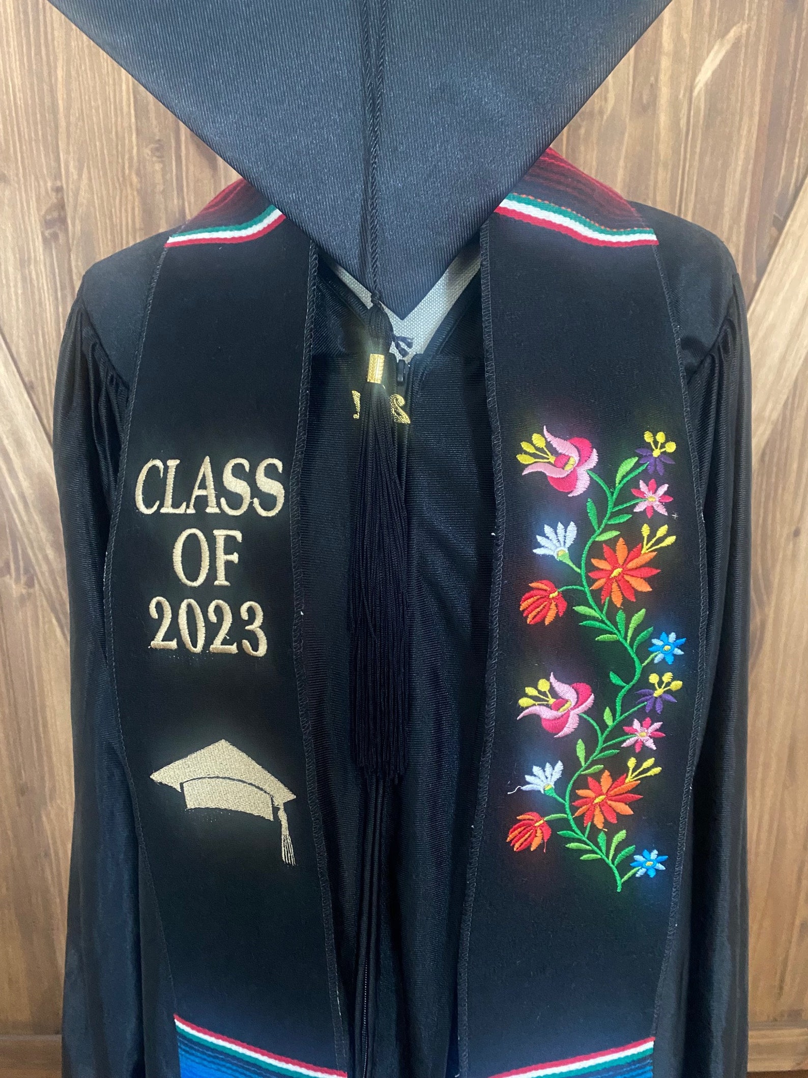 Mexican Sarape Stole. Sash 2024 OR ANY Other Year Embroidered ...