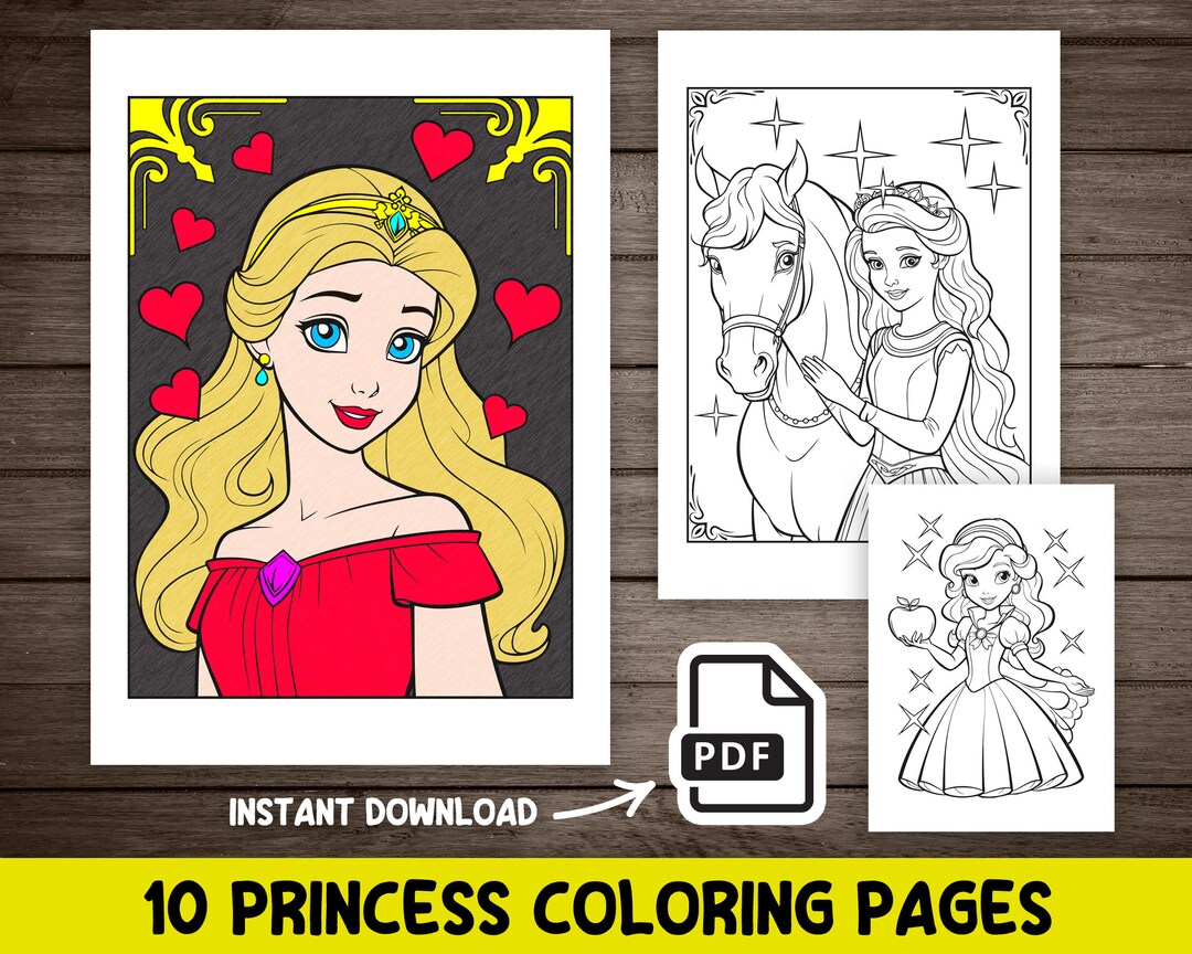 Princess Coloring Book for Girls Coloring Book With Princesses Coloring ...