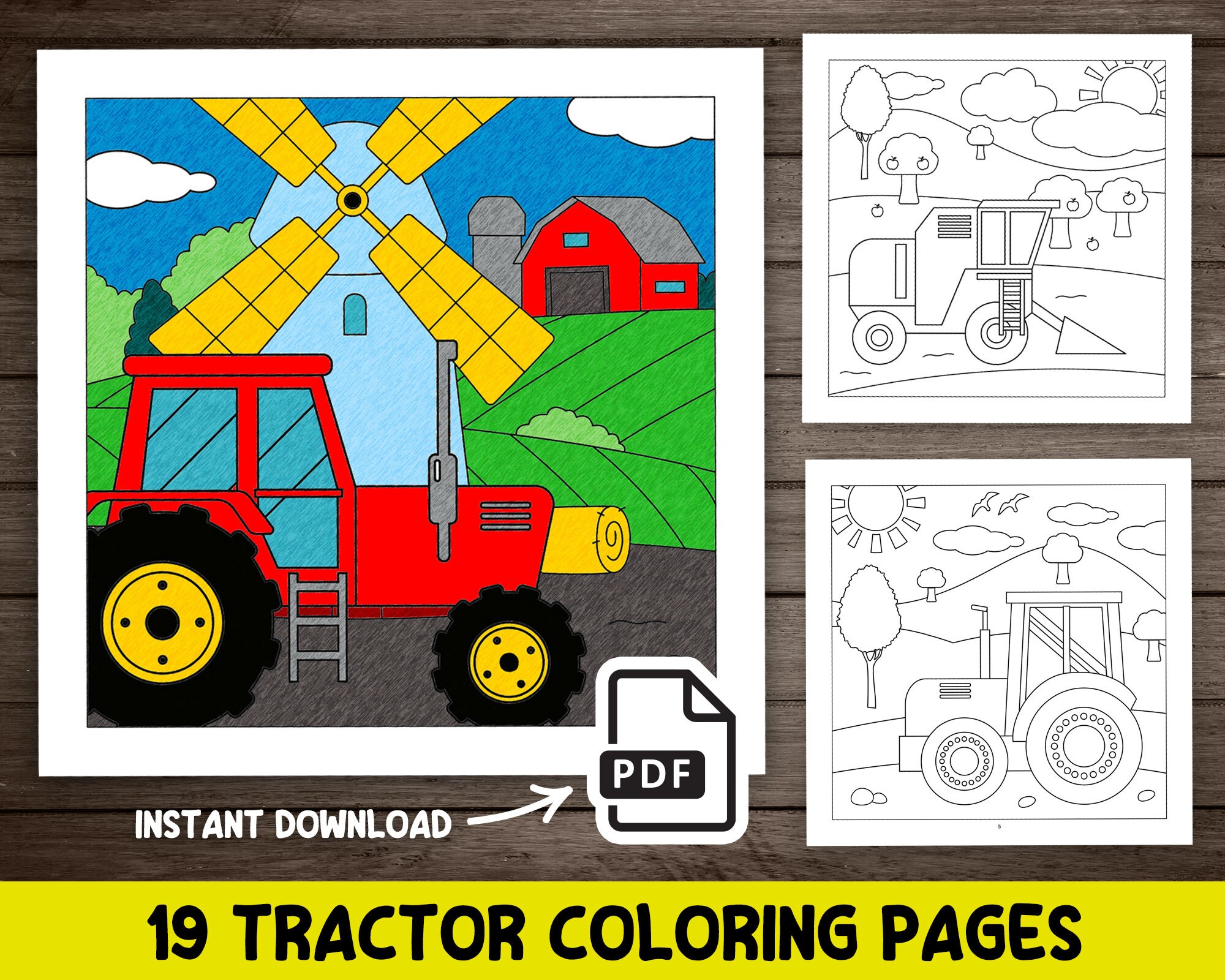 Tractor Coloring Book for Kids Tractor Printable Farm Coloring Book for ...