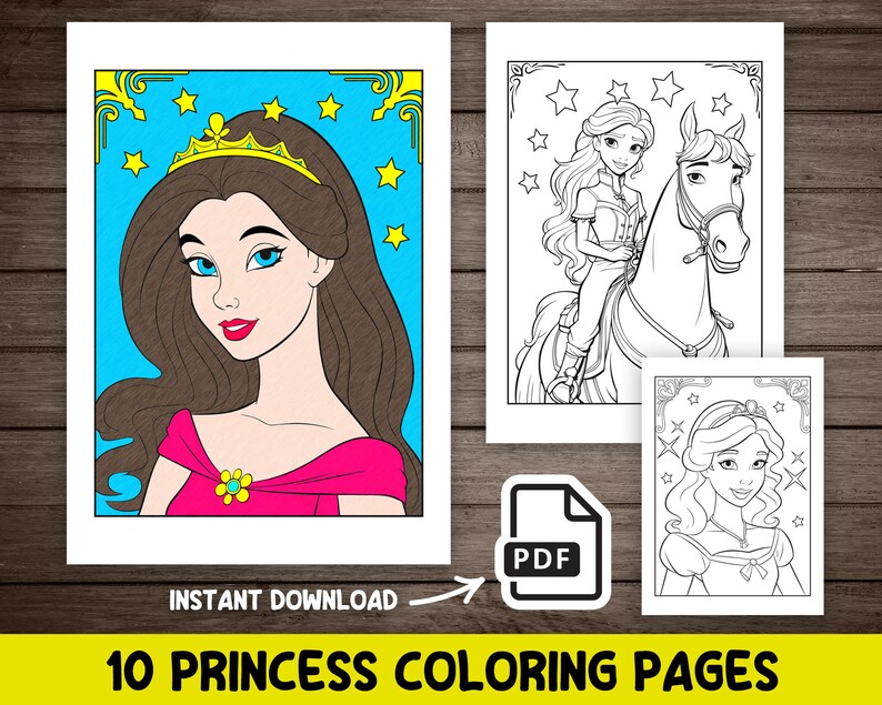 Princess Coloring Book for Girls Coloring Book With Princesses Coloring ...