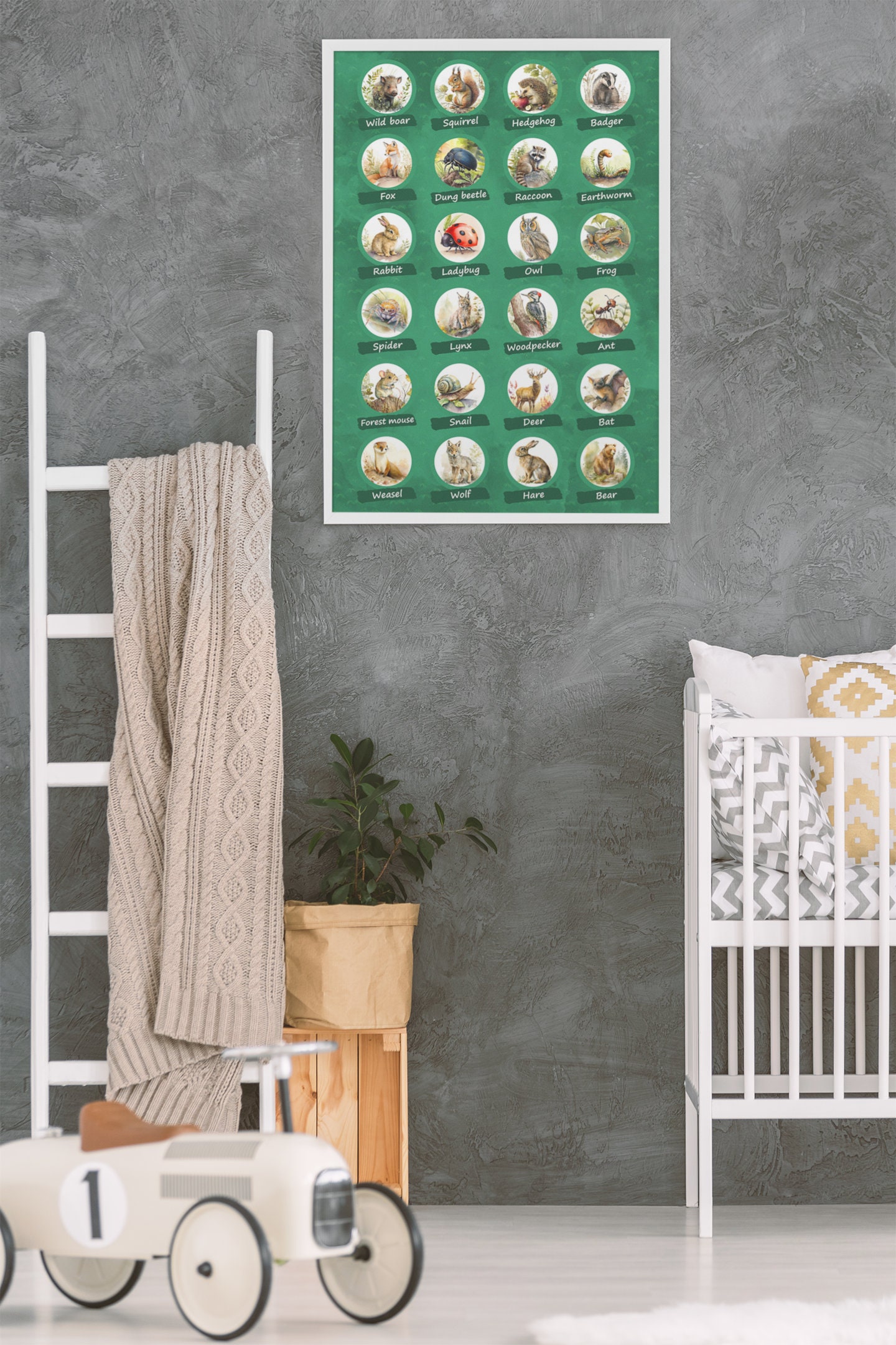 Forest Animals Poster for Kids Forest Animals Art Wallpaper With 24 ...